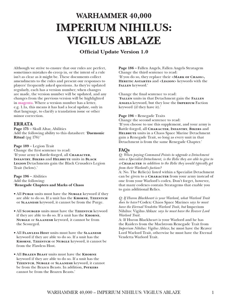 Warhammer 40000 Imperium Nihilus Vigilus Ablaze en | PDF | Space Opera ...