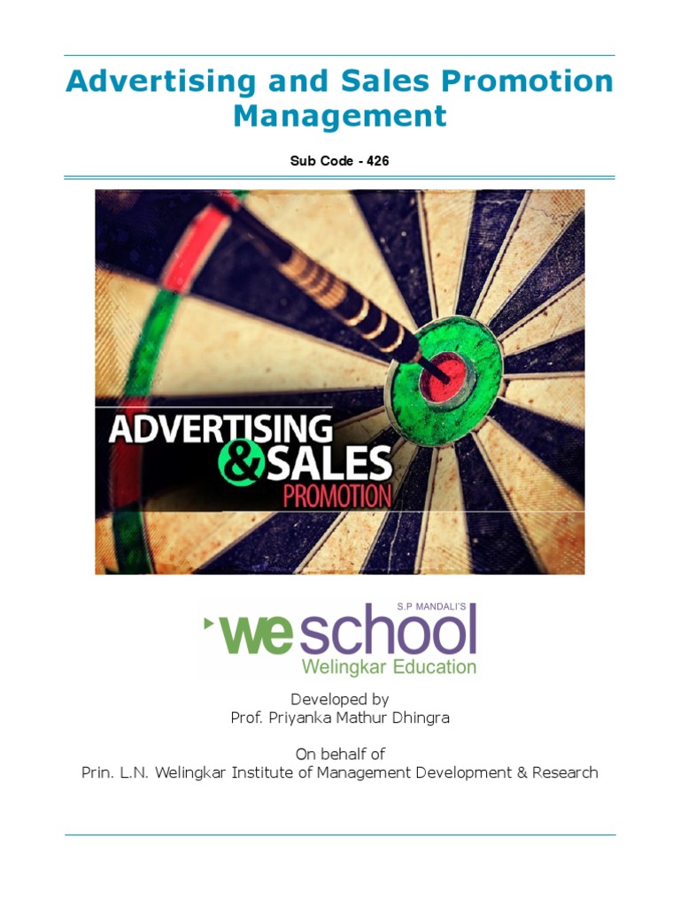 Advertising Sales Promotion | PDF | Promotion (Marketing) | Marketing