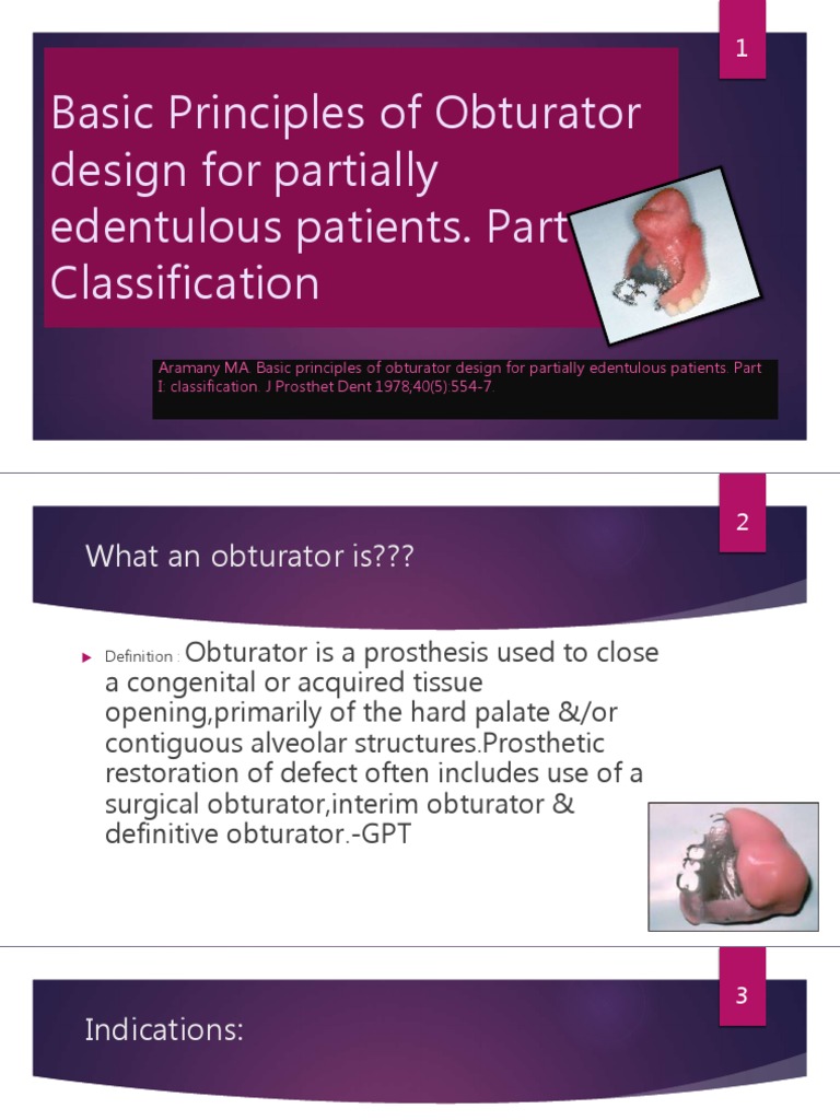 Obturator Design for Edentulous Patients | PDF | Human Anatomy | Mouth