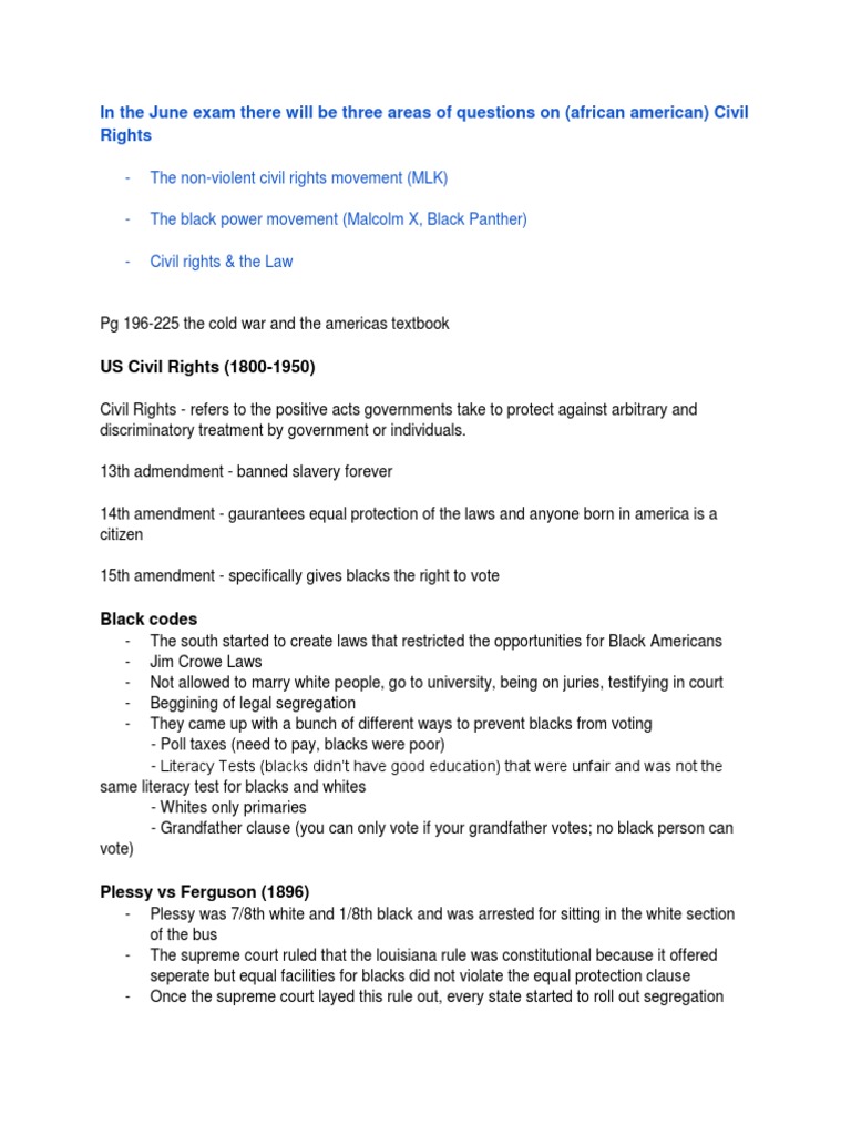 Overview of Civil Rights Movements | PDF | Augusto Pinochet | Brown V ...