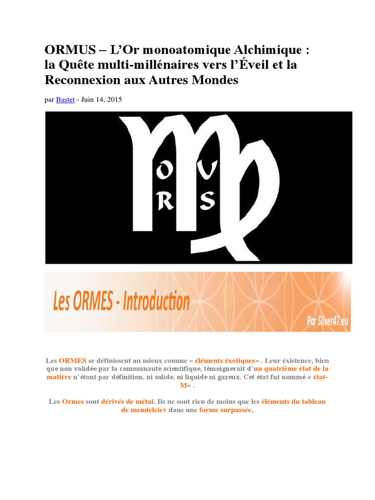 Principe Du Phythor-Ormus PDF | PDF | Supraconductivité | Gravité