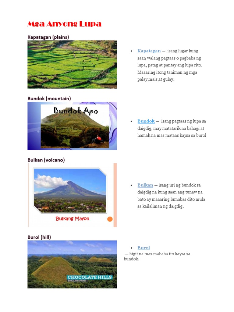 Anyong Lupa In English