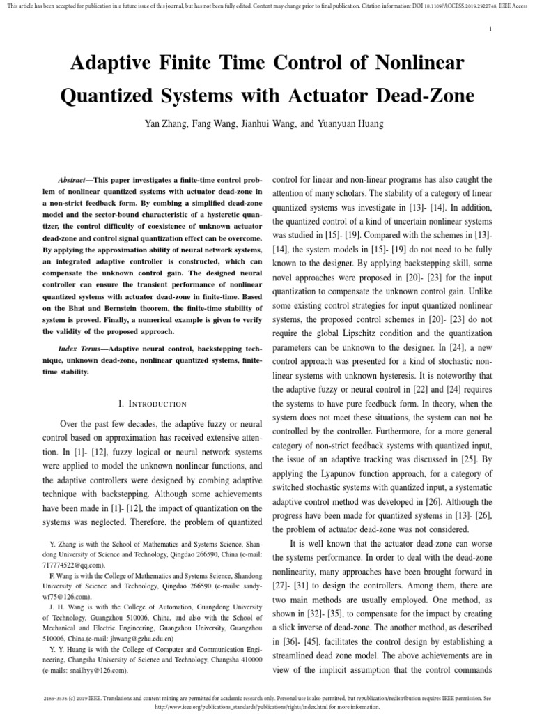 Adaptive Finite Time Control Of Nonlinear Quantized Systems With
