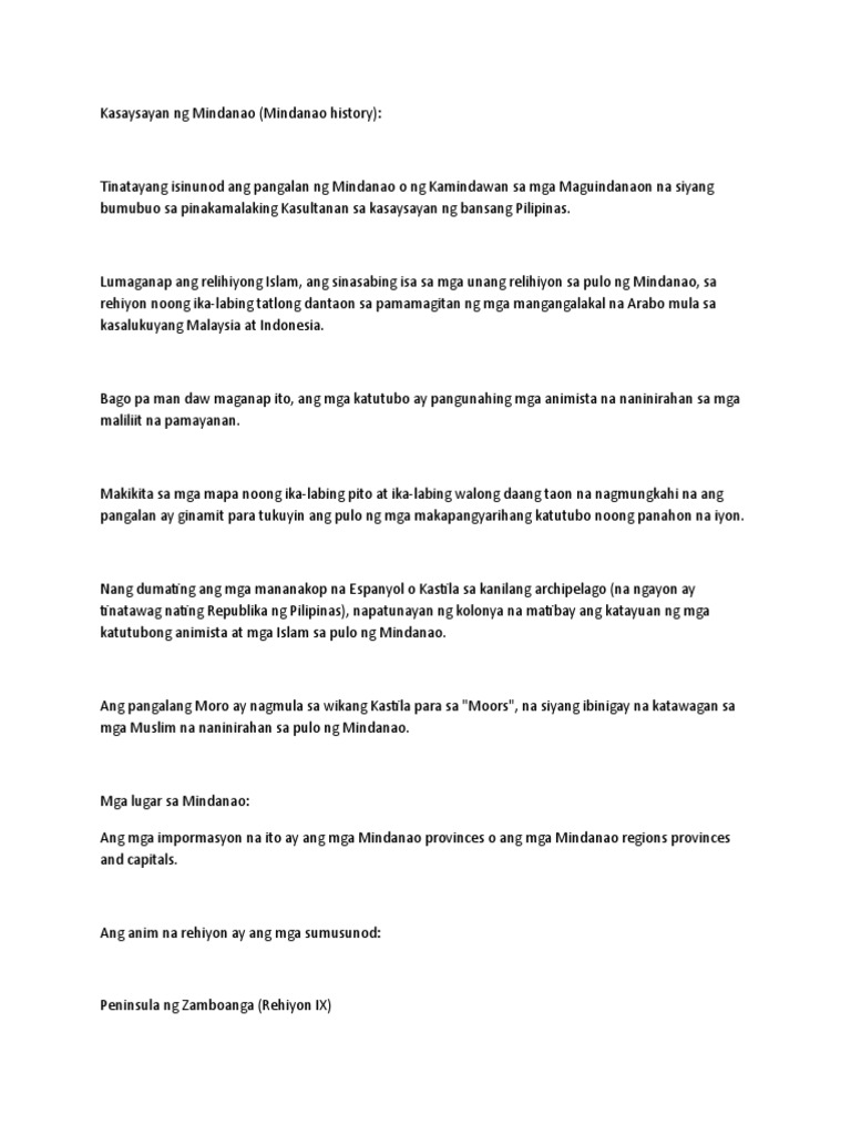 Kasaysayan NG Mindanao | PDF