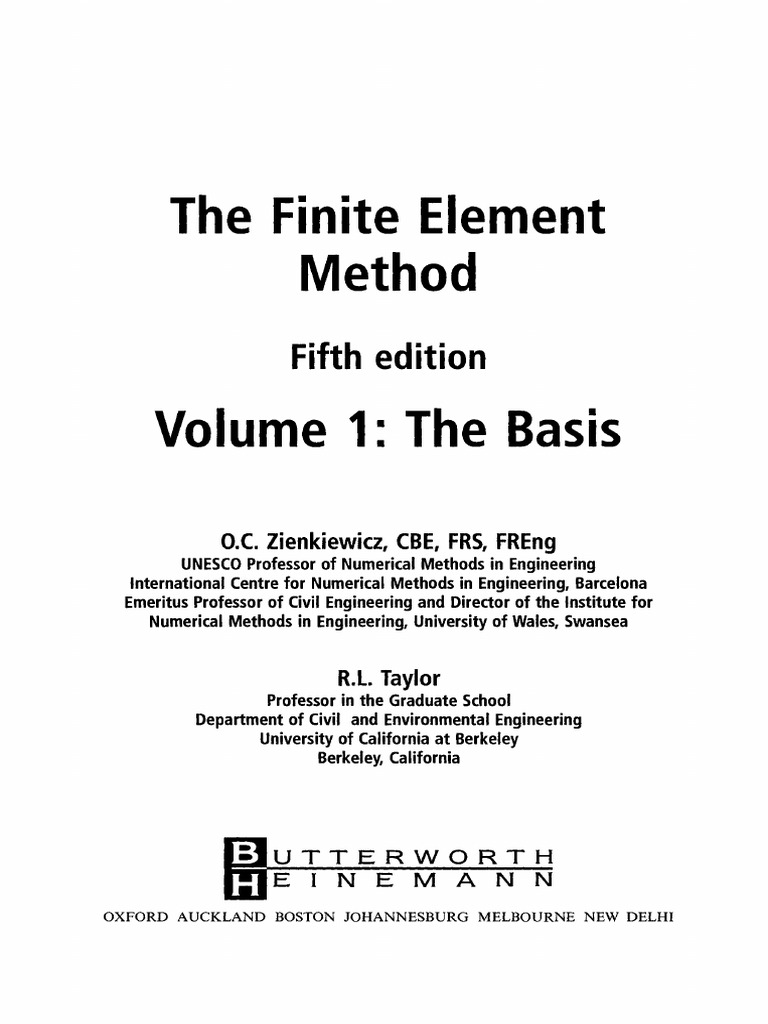 Zienkiewicz O.C., Taylor R.L. Vol. 1. The Finite Element Method. The ...