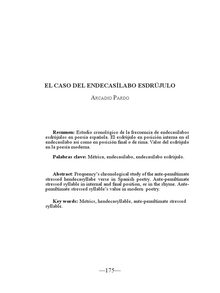 Endecasílabo Esdrújulo en Poesía | PDF | Poesía | Ritmo