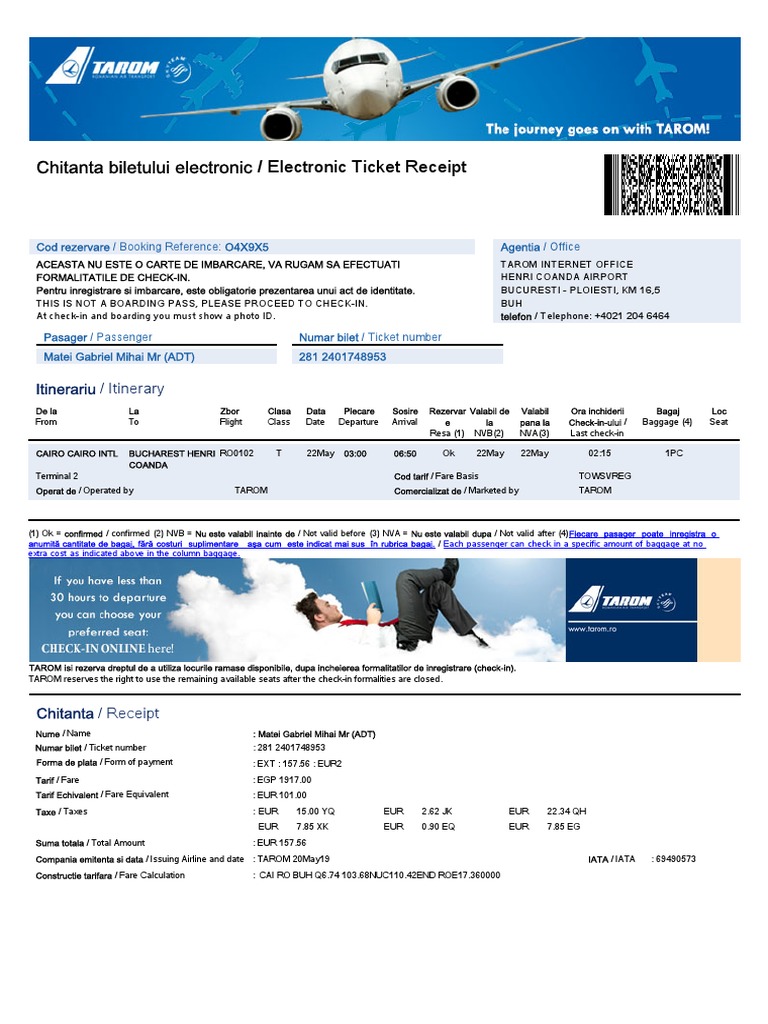 Your Electronic Ticket Receipt | PDF