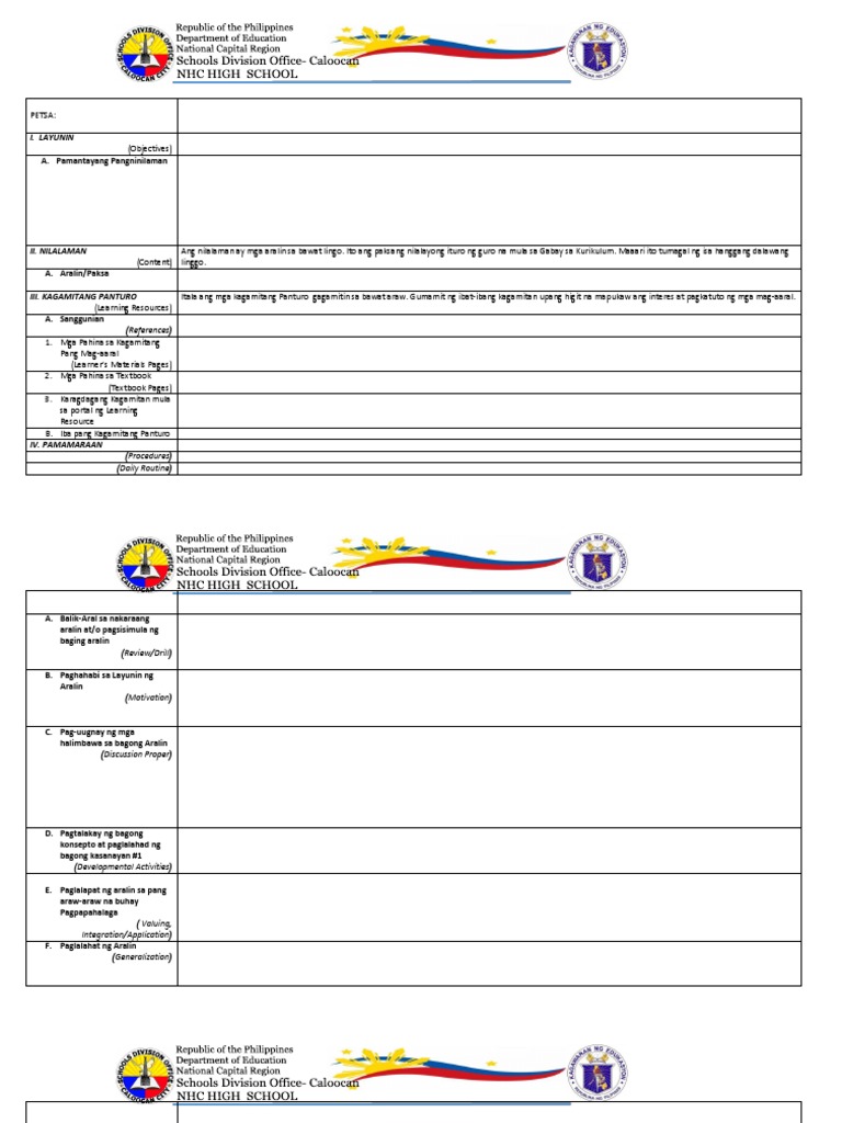 Tagalog Semi-Detailed Lesson Plan | PDF