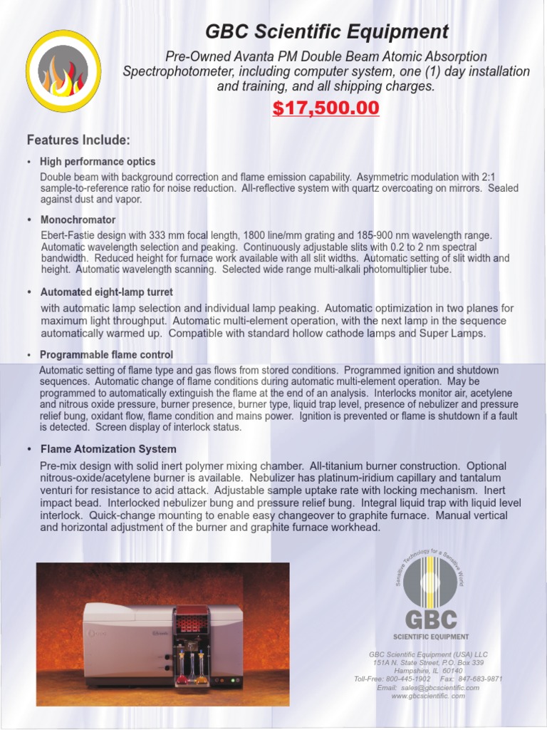 GBC Scientific Equipment | PDF | Atomic Absorption Spectroscopy | Optics