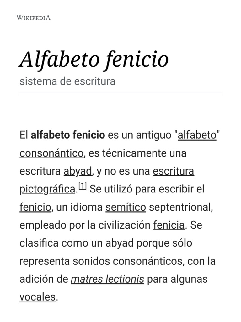 El origen y difusión del alfabeto fenicio: la primera escritura ...