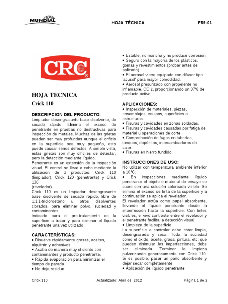 CRC - Crick110 | PDF | Líquidos | Corrosión