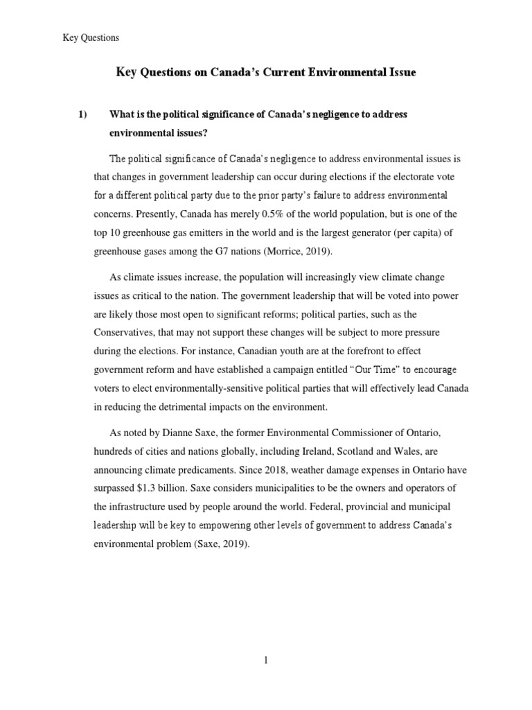Key Questions | PDF | Provinces And Territories Of Canada | Canada