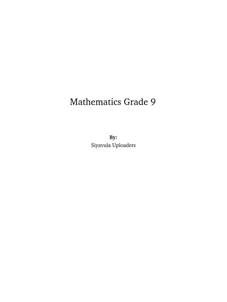Mathematics Grade 9 1.1 | PDF | Integer | Fraction (Mathematics)