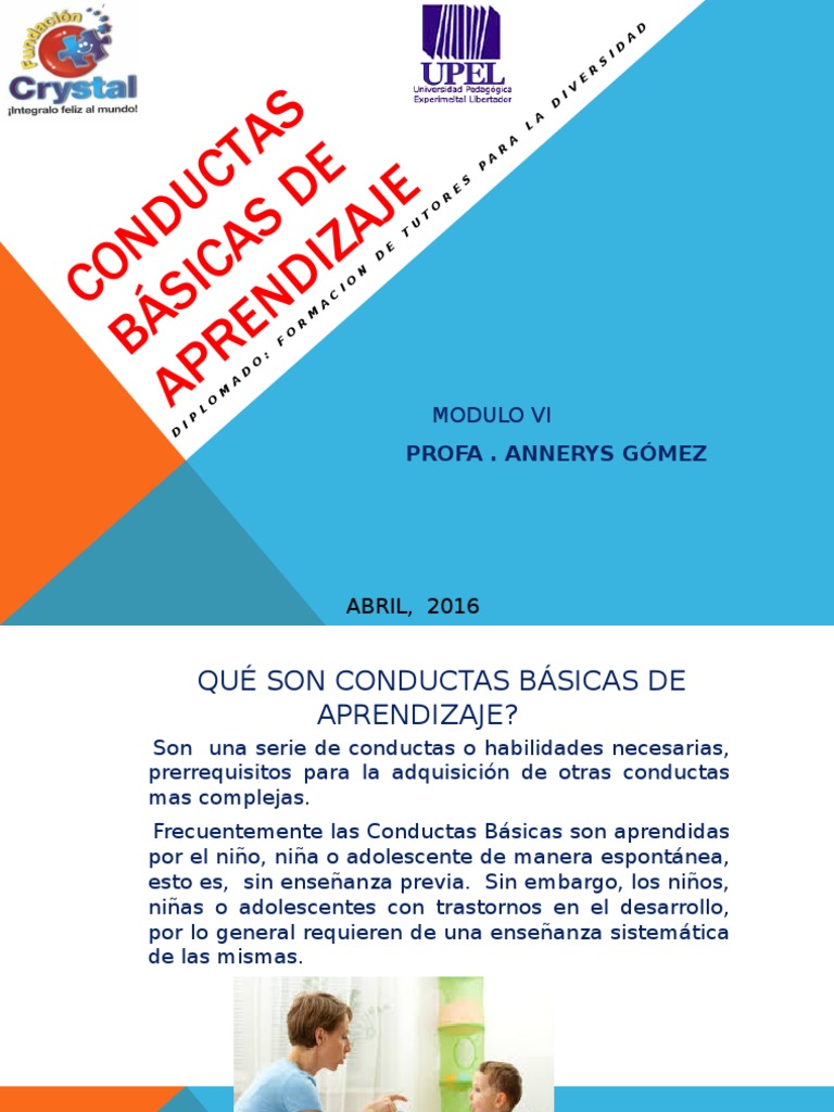 Conductas Basicas de Aprendizaje-2 | PDF | Evaluación neuropsicológica ...