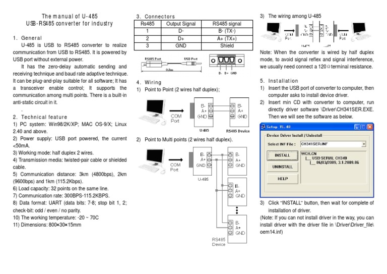 U 485 Manual | PDF | Usb | Device Driver