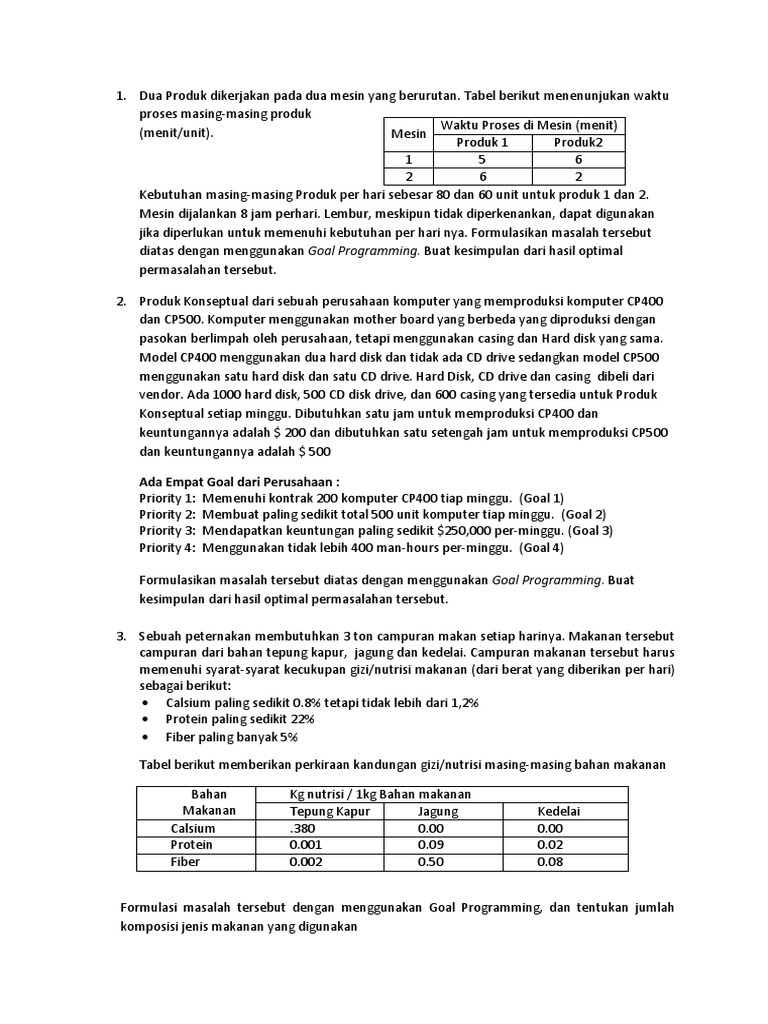 Soal Goal Prog | PDF