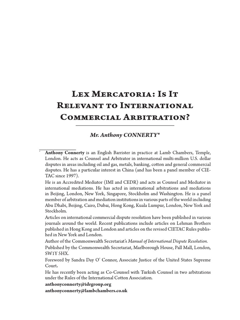 The Law Merchant | PDF | Arbitration | Business Law