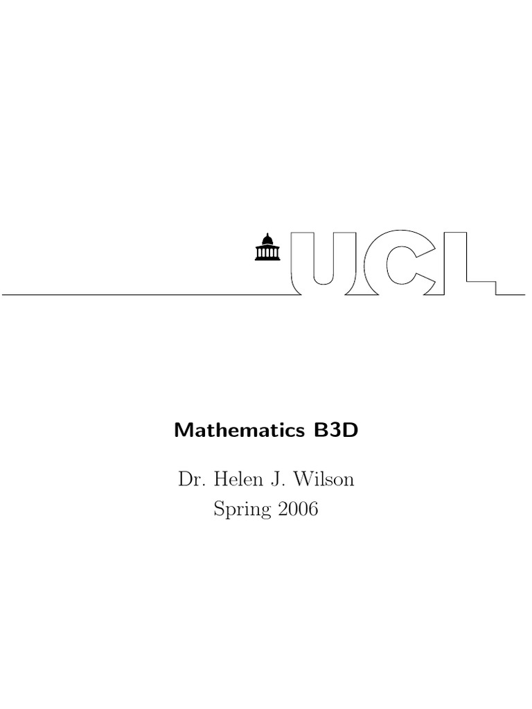 Mathematics B3D Dr. Helen J. Wilson Spring 2006 | PDF | Coordinate ...