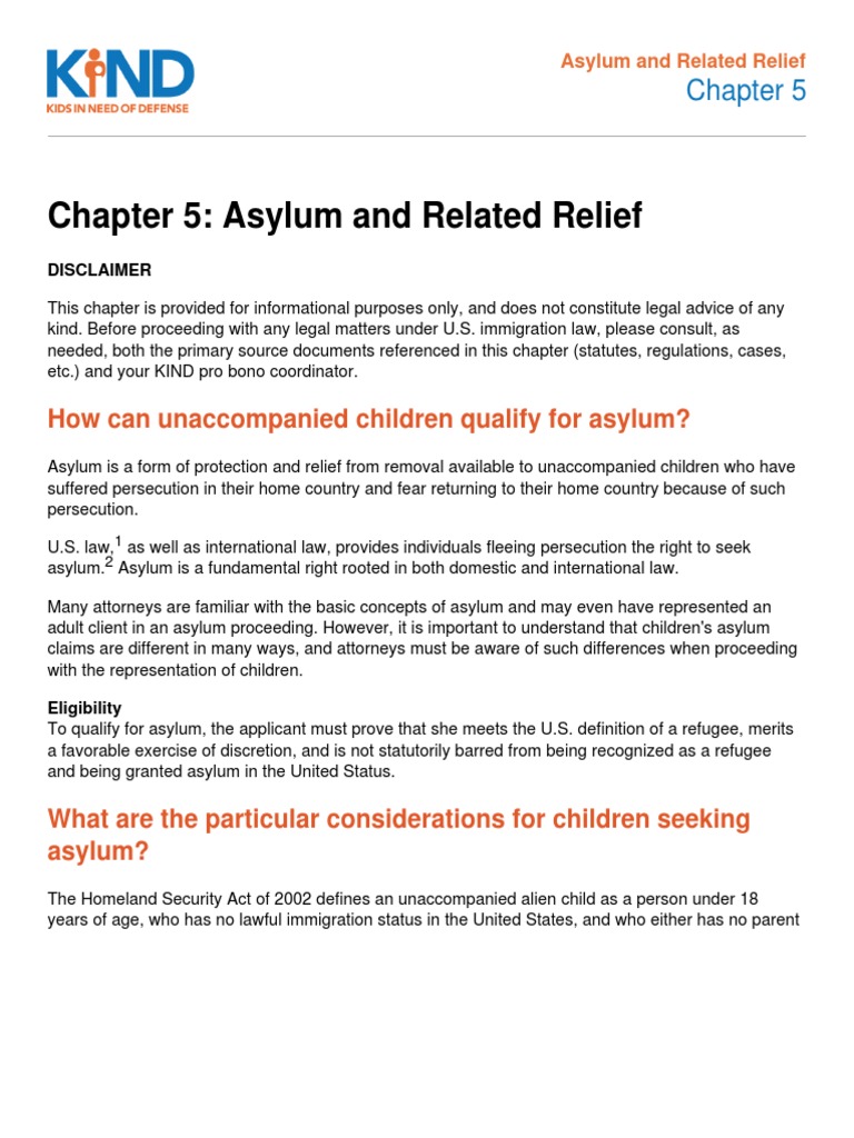 Chapter 5 Asylum and Related Relief | PDF | Asylum In The United States ...