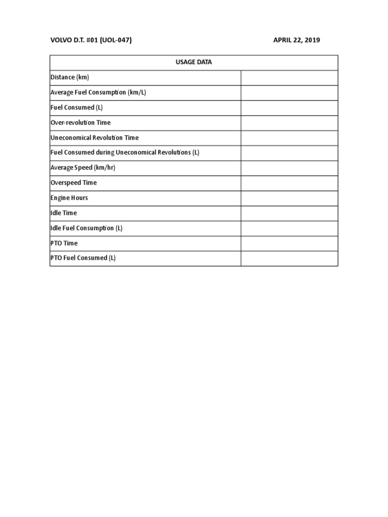 Volvo DT Form | PDF | Technology & Engineering