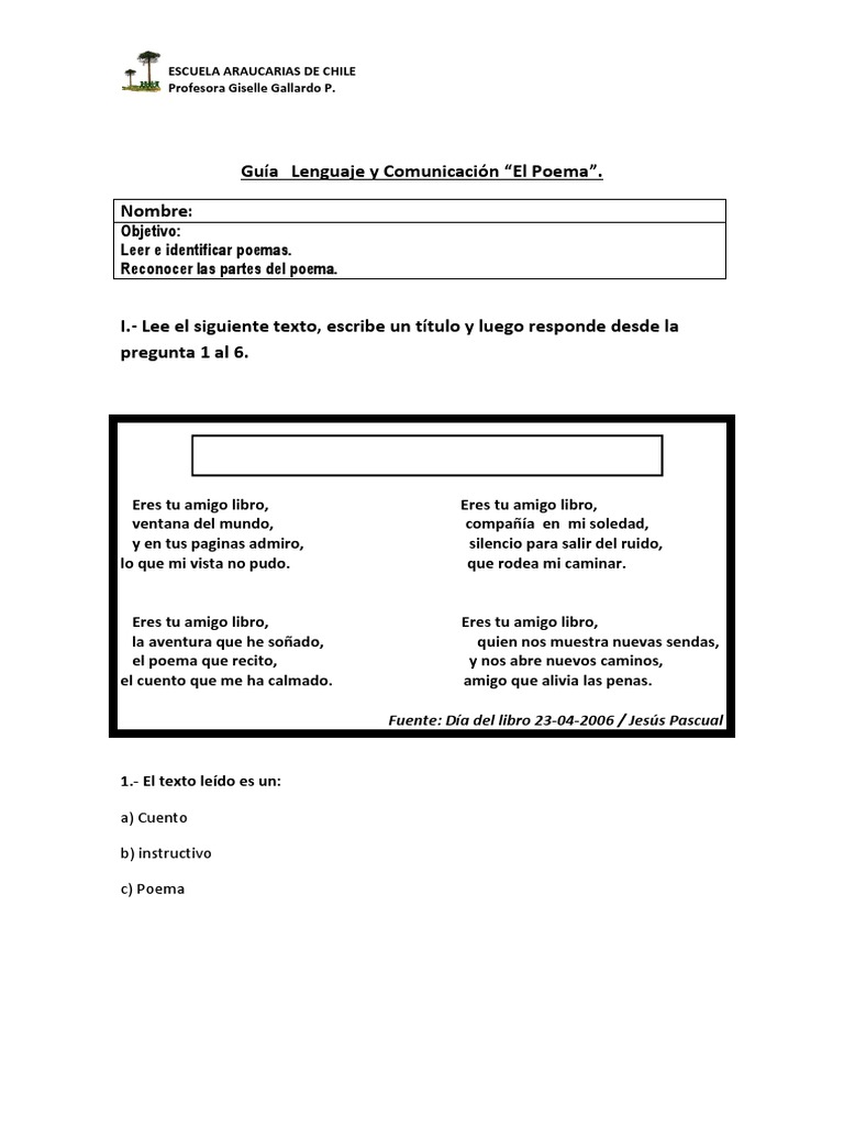 Guía de Poesía Infantil para Niños | PDF | Poesía