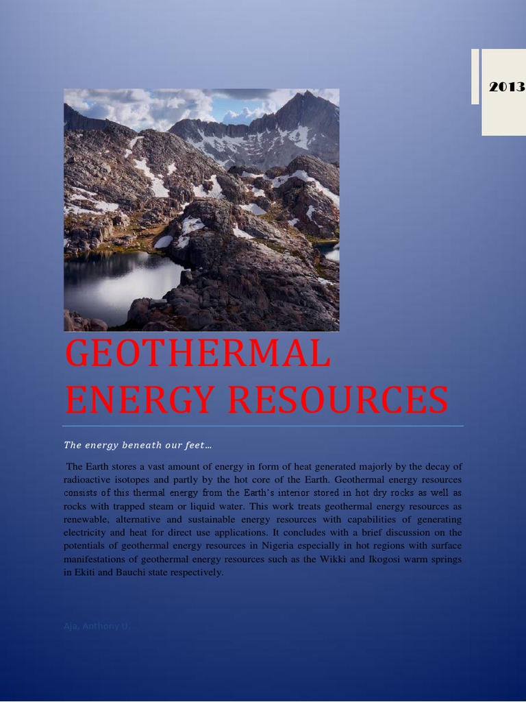 Geothermal Energy Resources: The Energy Beneath Our Feet | PDF ...