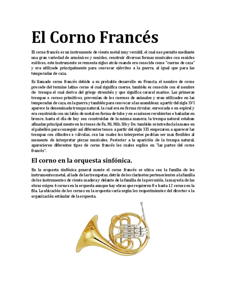 El Corno Francés | PDF | Cuerno francés | Instrumentos de latón