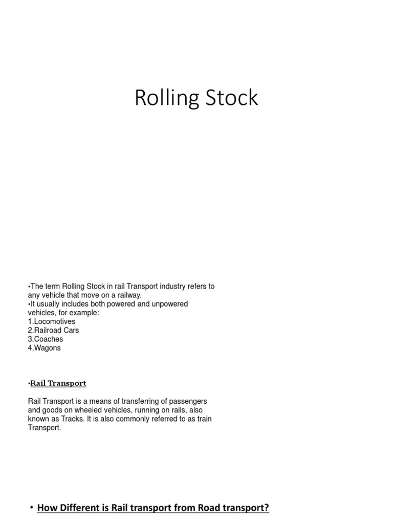 Rolling Stock | PDF | Rail Transport | Rapid Transit