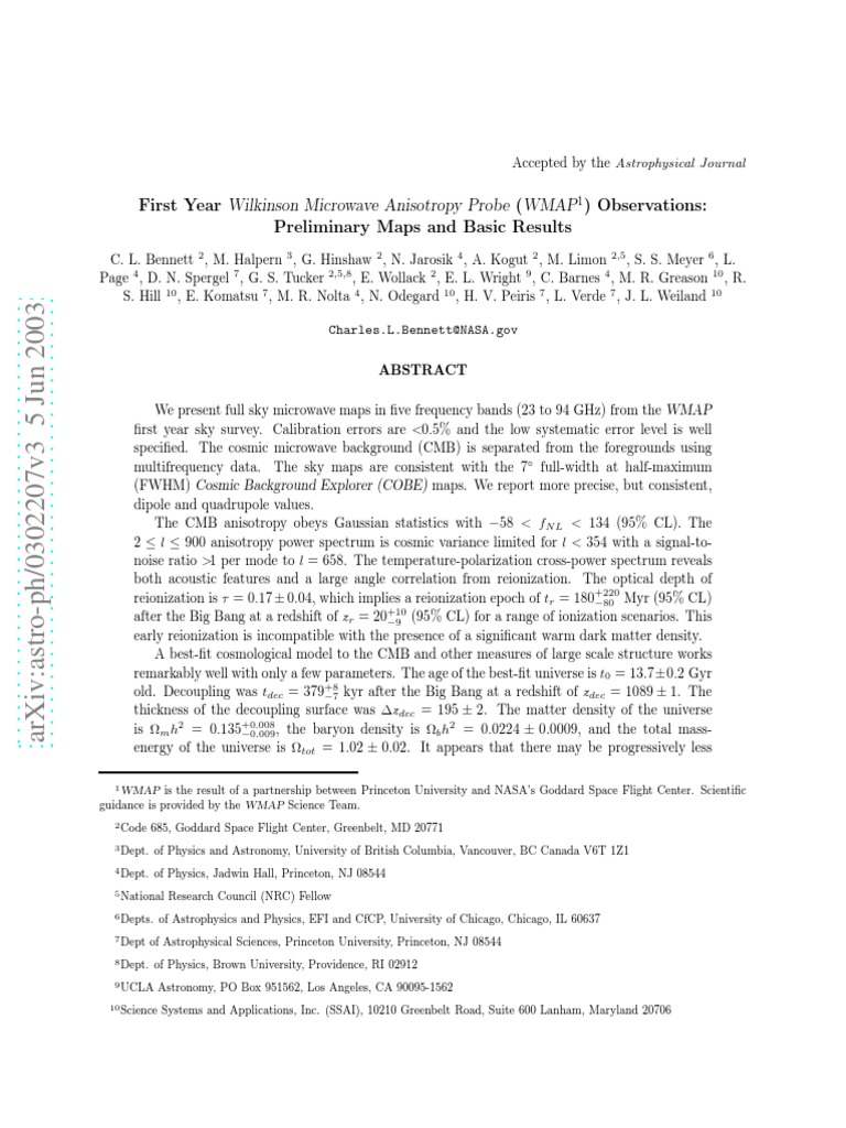 WMAP Paper | PDF | Cosmic Microwave Background | Astronomy