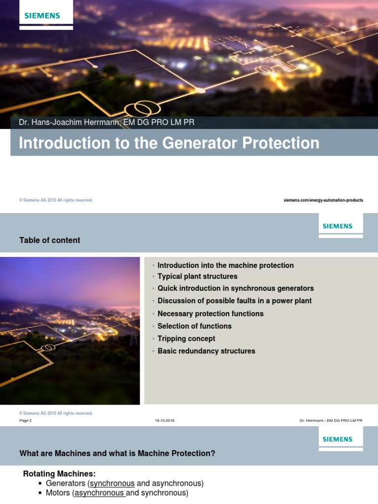 G1 - Introduction Generator Protection | PDF | Electric Generator ...