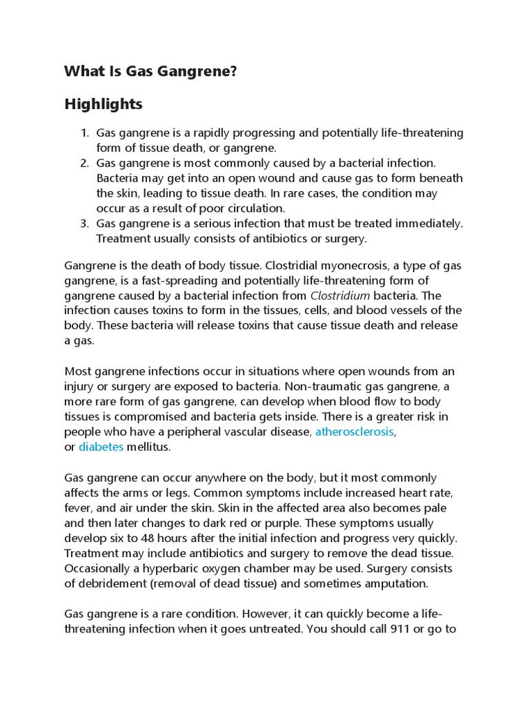 A Comprehensive Overview of Gas Gangrene: Causes, Symptoms, Diagnosis ...