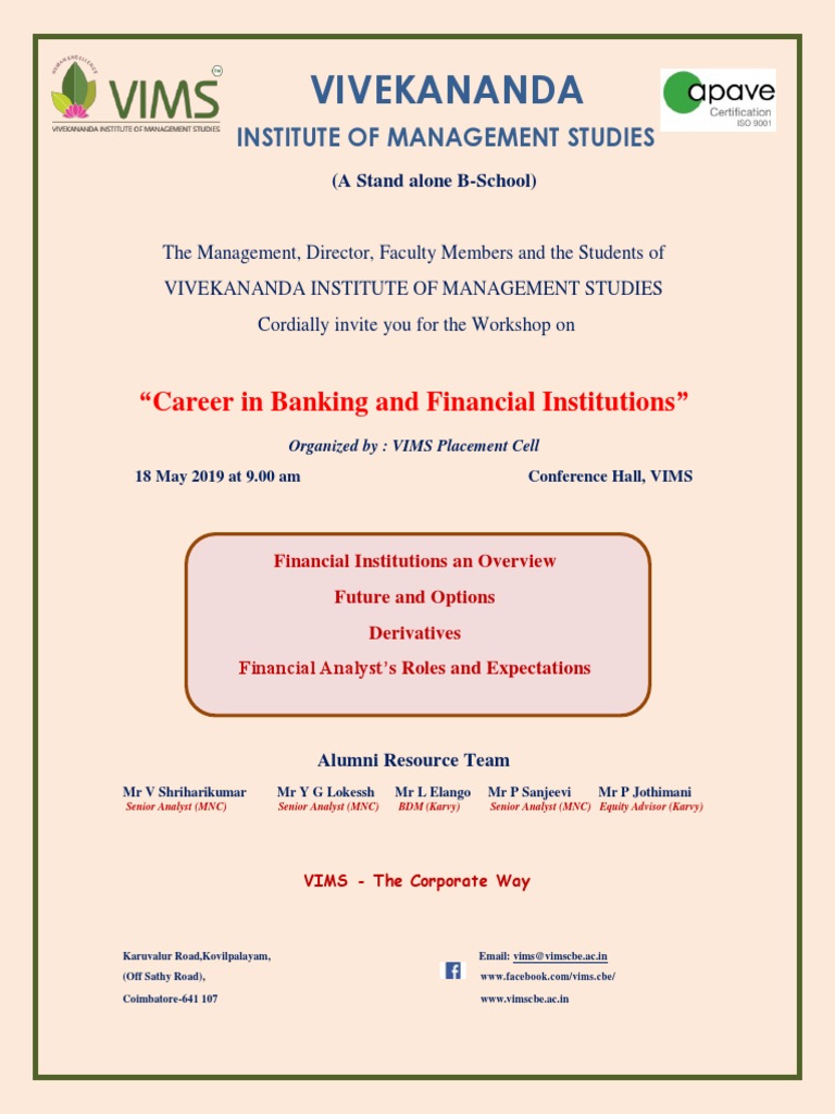 Financial Investment & Banking Seminar Invitation 18 May 2019 | PDF