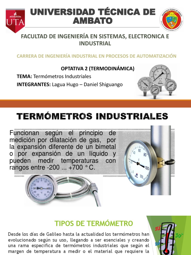 Termómetros Industriales | Par termoeléctrico | Temperatura