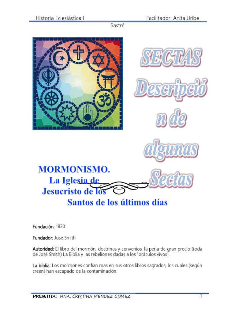 SECTAS | PDF | Libro de Mormón | Iglesia Católica