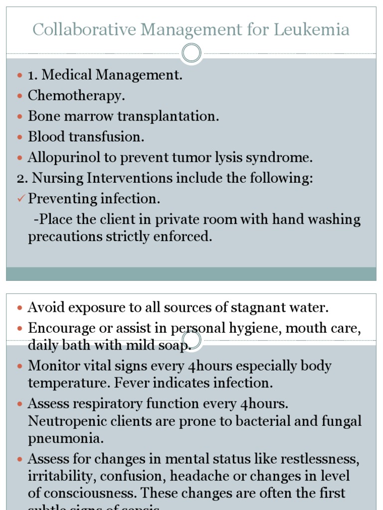 Leukemia Management: Nursing & Medical Care | PDF
