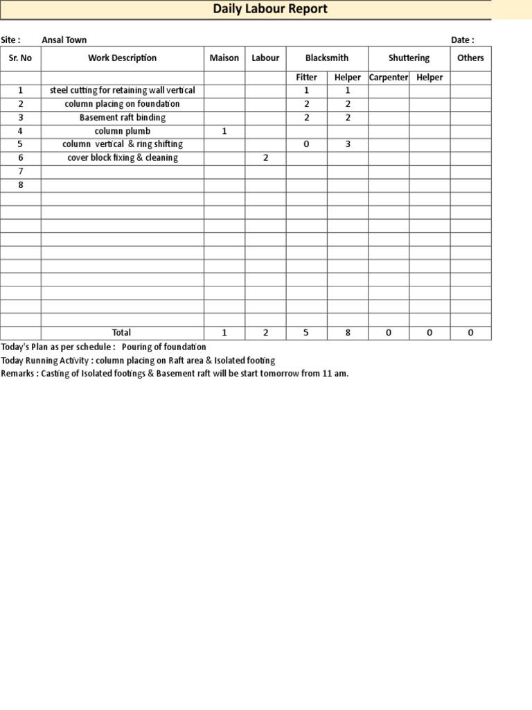 Daily Labour Report 3 | PDF | Architectural Design | Architecture
