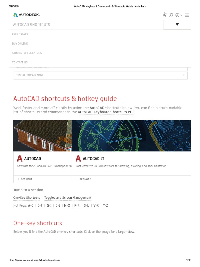 Autocad Keyboard Commands And Shortcuts Guide Autodesk Pdf Auto Cad