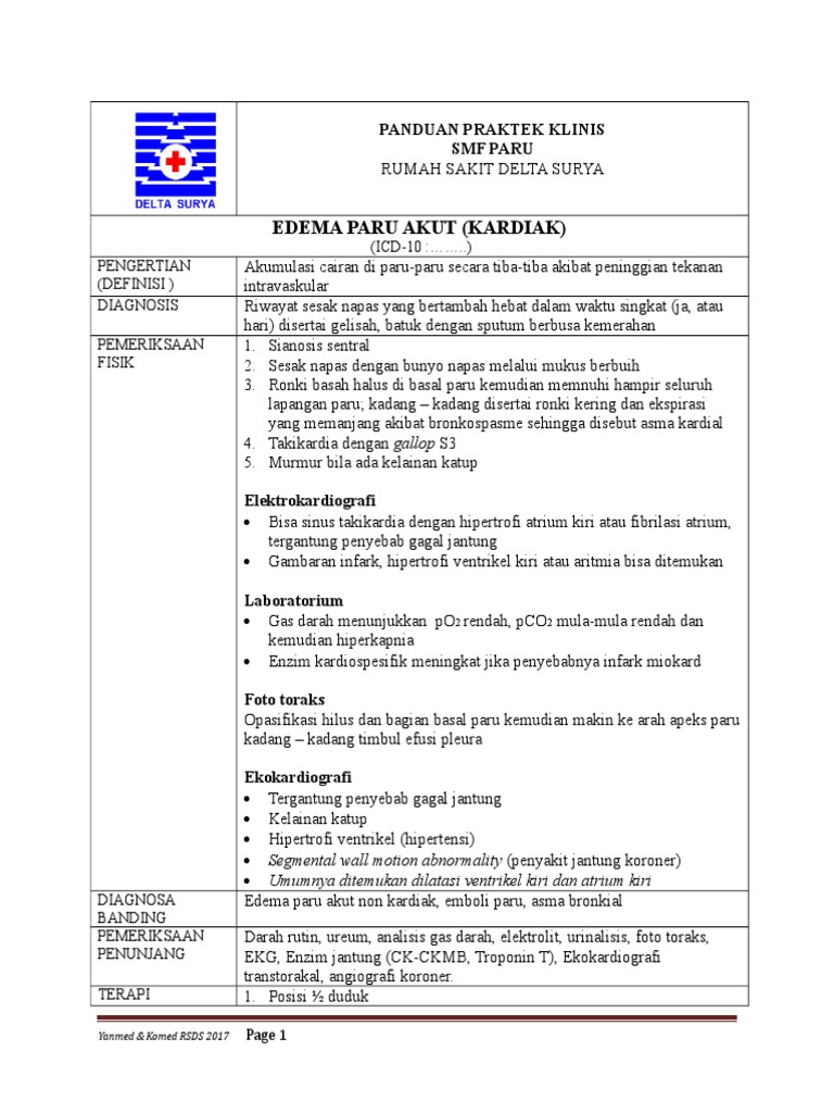 PPK Panduan Praktek Klinis Paru | PDF