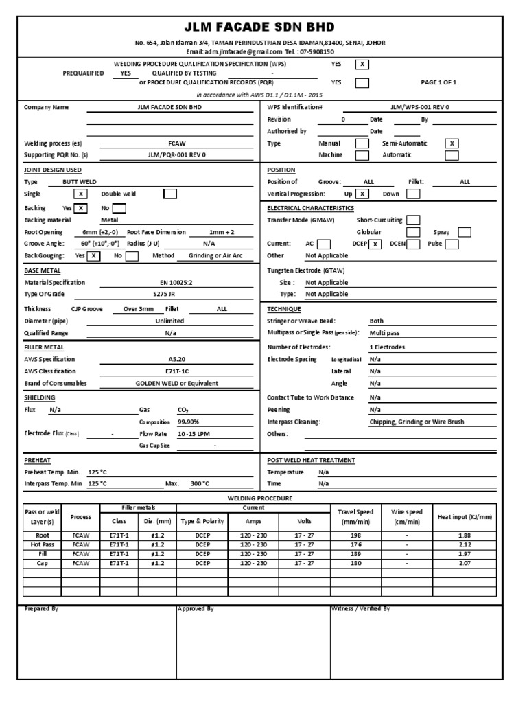 Wps Butt AWS | PDF | Welding | Construction