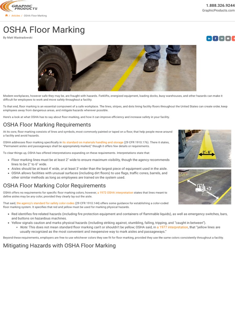 OSHA Floor Marking - Graphic Products | PDF | Occupational Safety And Health Administration ...