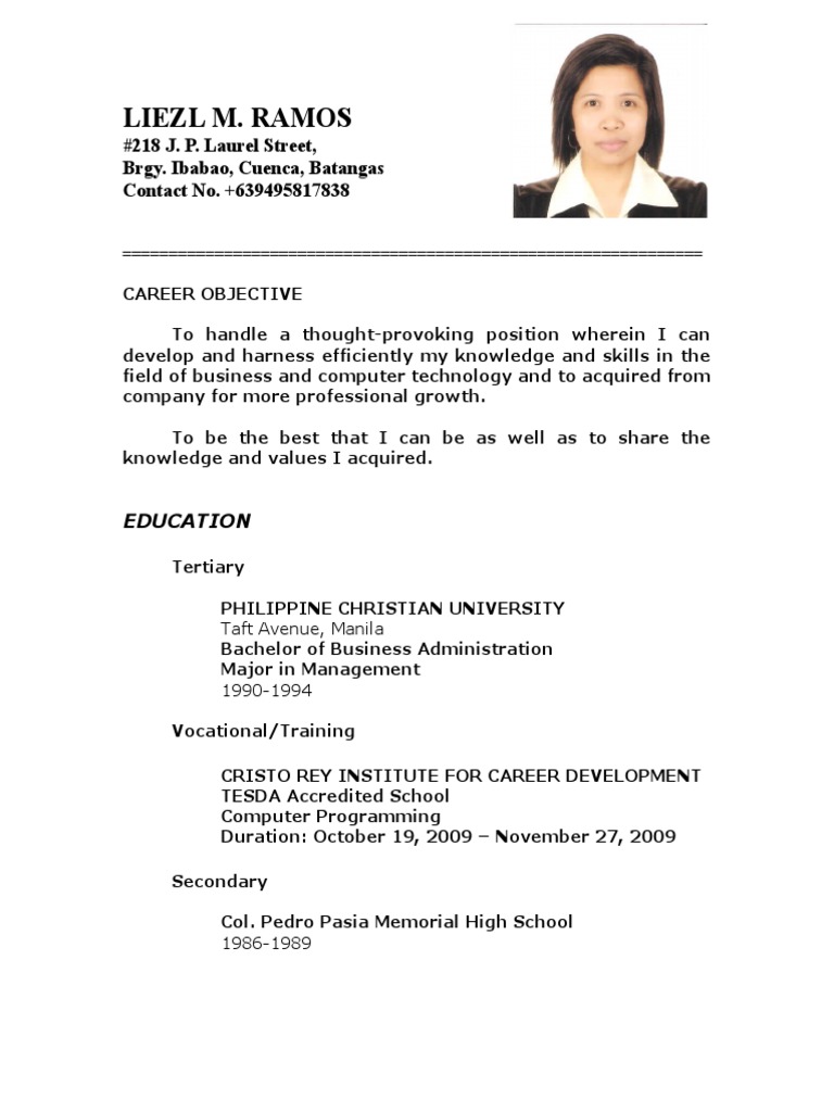 Liezl M. Ramos: #218 J. P. Laurel Street, Brgy. Ibabao, Cuenca ...