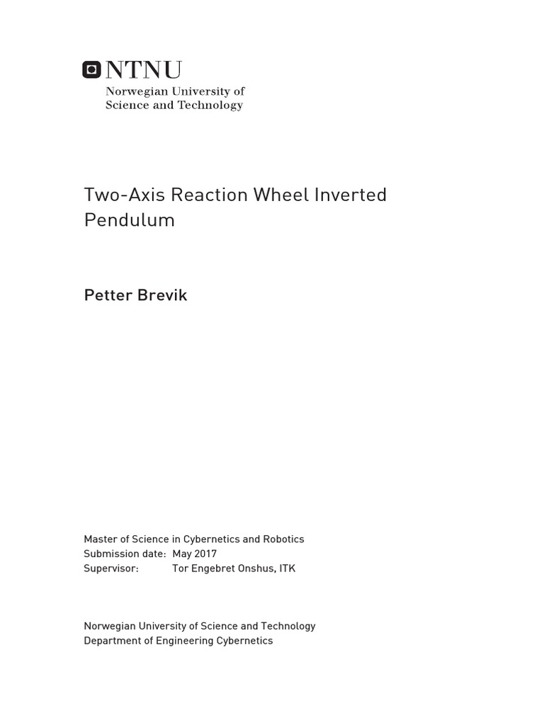 Reaction Wheel Pendulum Project | PDF | Rotation Around A Fixed Axis ...