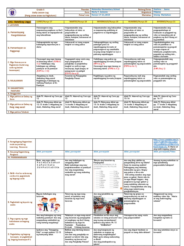 Cot - DLP - Epp 5 by Sir Christian Dan A. Vinluan | PDF