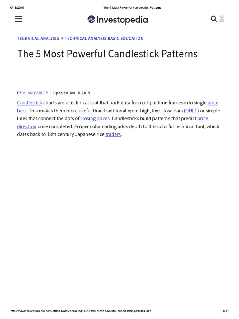 The 5 Most Powerful Candlestick Patterns | PDF | Technical Analysis ...