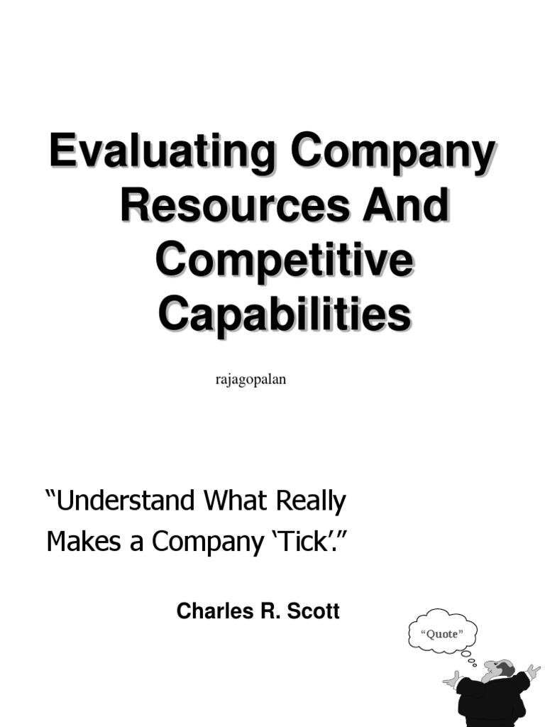 Evaluating Company Resources And Competitive Capabilities Pdf Value