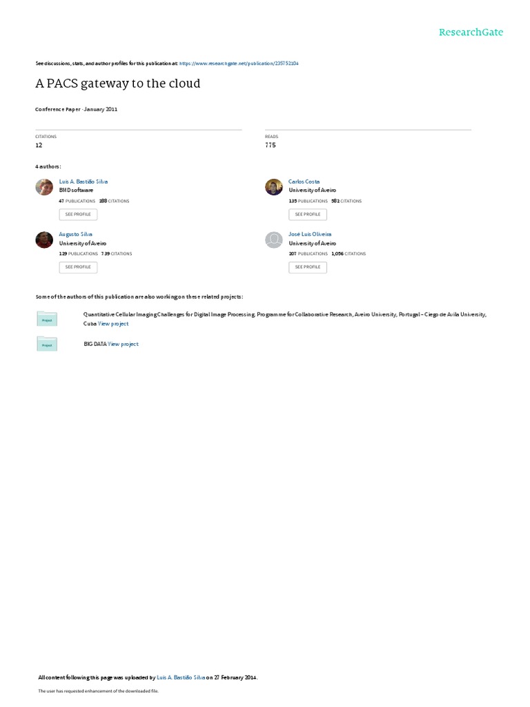 A PACS Gateway To Cloud | PDF | Cloud Computing | Representational State Transfer