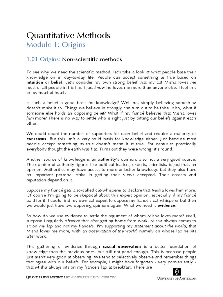 Quantitative Methods: Module 1: Origins | PDF | Rationalism | Empiricism