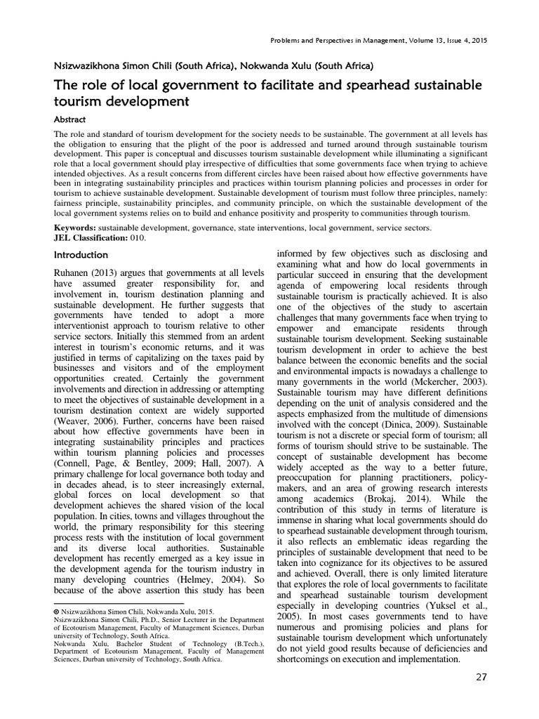 The Role of Local Governments in Facilitating and Spearheading ...