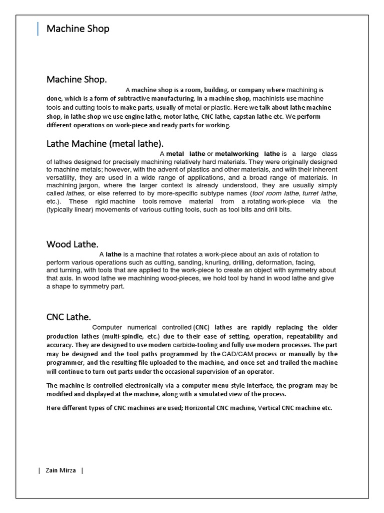 Machine Shop | PDF | Machining | Numerical Control