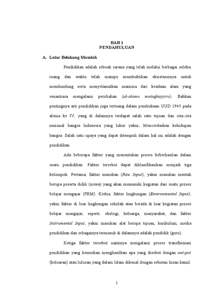 Contoh Pendahuluan Tesis | PDF